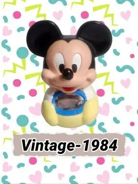 Disney | Toys | Vtg 984 Mickey Mouse Roly Poly Weeble Baby Toy W Mirror ...